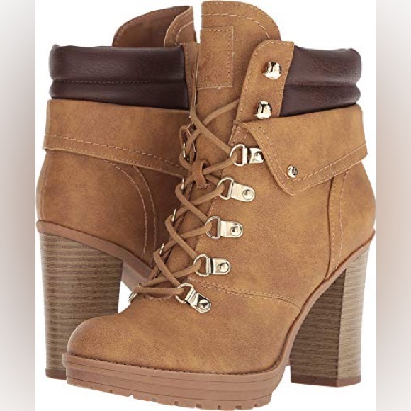 G by Guess | Shoes | New Guess Womens Genja Camelcafe Block Heel Combat ...